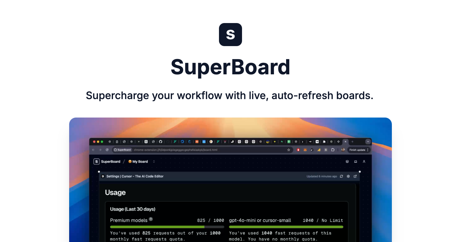 SuperBoard - Create Live Dashboards from Screenshots